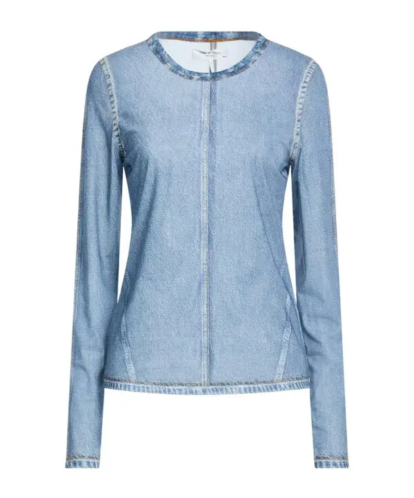 Rag & Bone Solid Color Mesh Long-sleeve Top