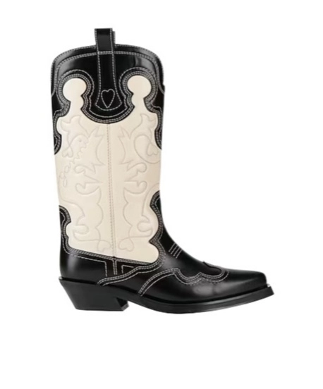 GANNI Two-tone Cowboy Boots