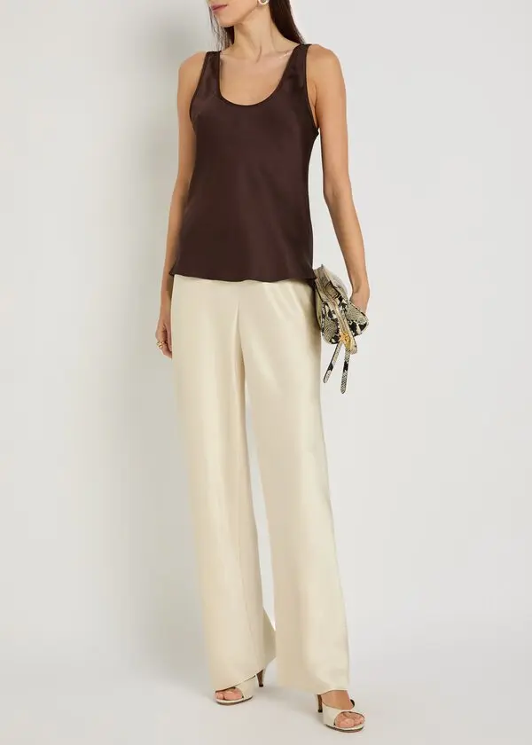 Vince Fluid Straight-leg Satin Trousers