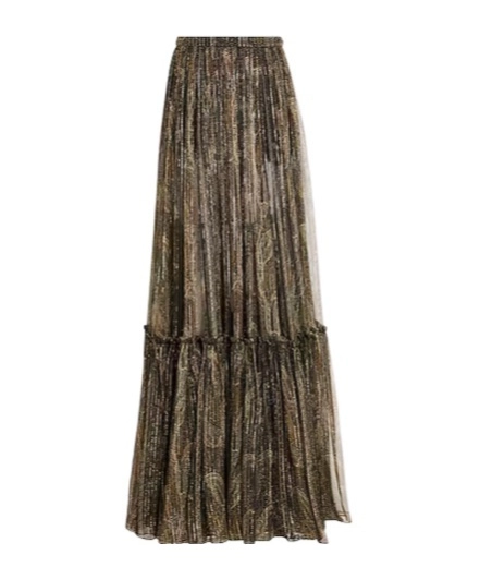 Saint Laurent Pleated Maxi Skirt With Paisley Print