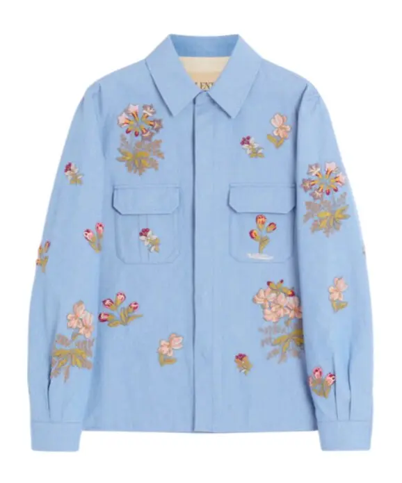 Valentino Garavani Embroidered Denim Shirt