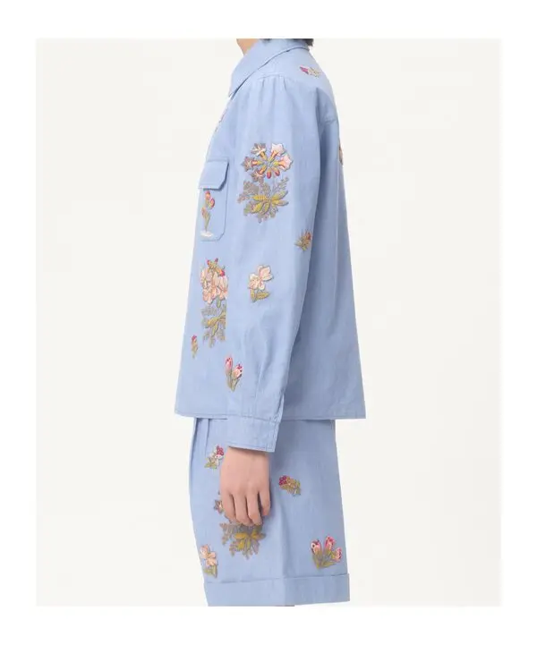 Valentino Garavani Embroidered Denim Shirt