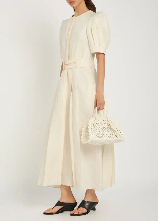 Gabriela Hearst Belted Linen Midi Dress