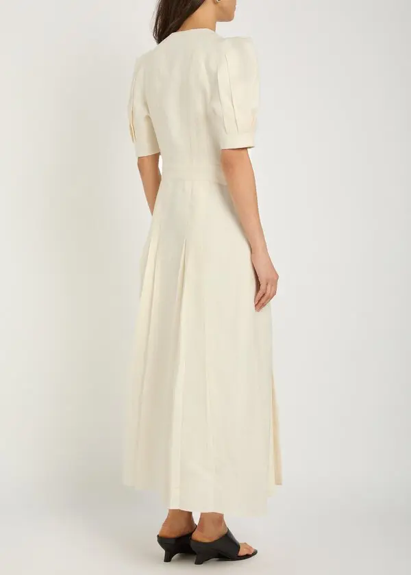 Gabriela Hearst Belted Linen Midi Dress