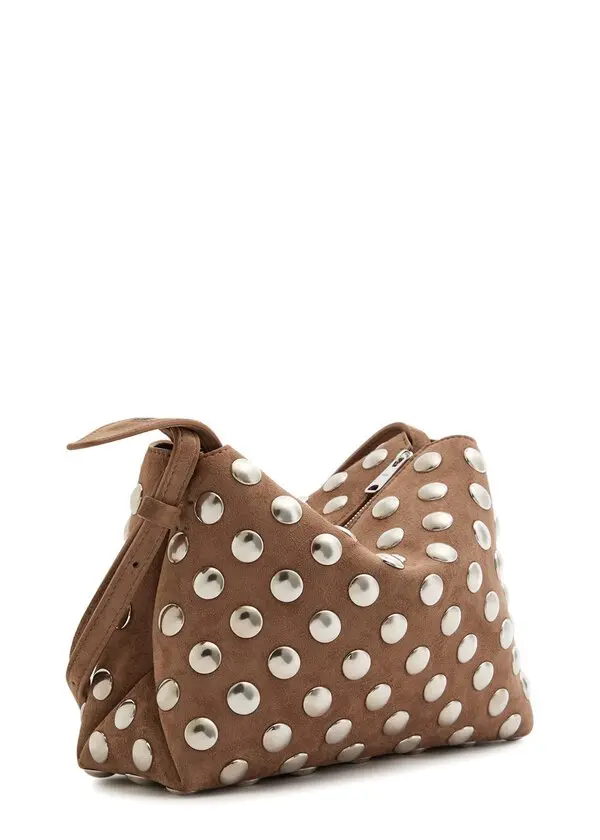 Khaite Lina Medium Studded Suede Cross-body Bag