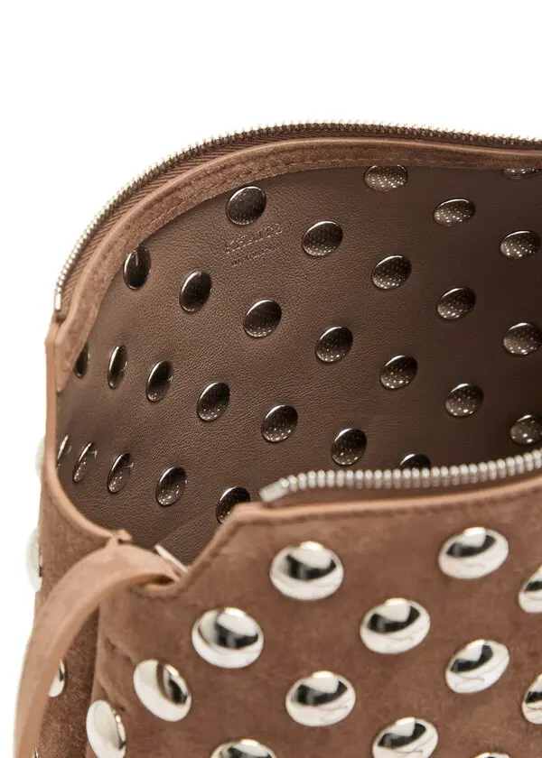 Khaite Lina Medium Studded Suede Cross-body Bag