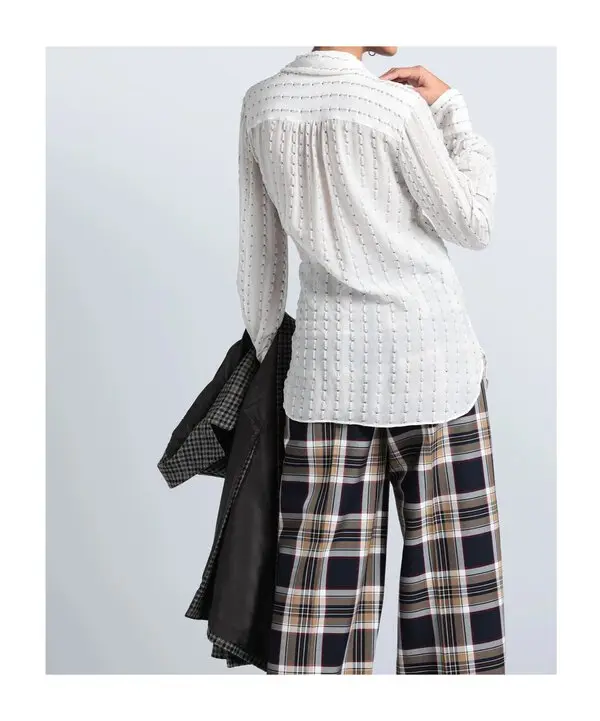Chloé Striped Long Sleeve Wrap Top With Lapels And Ties