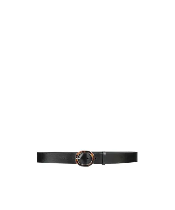 Rag & Bone Leather Belt With Tortoiseshell Buckle - Black