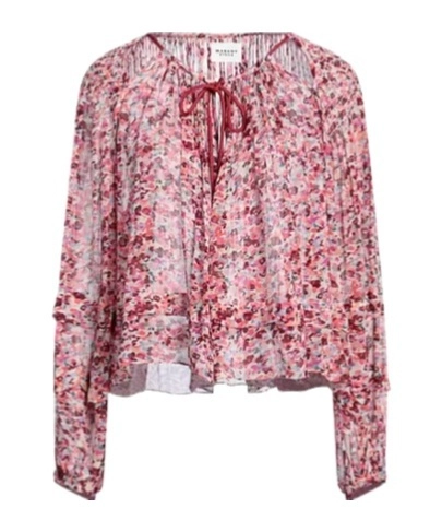Isabel Marant Étoile Printed Sheer Long Sleeve Blouse