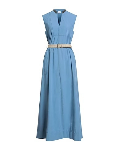 Brunello Cucinelli Long Dress With Mandarin Collar And Crystals