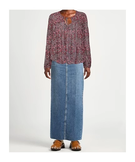 Isabel Marant Étoile Printed Long Sleeve Blouse With Tie Detail
