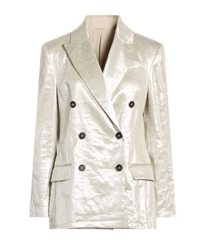Brunello Cucinelli Metallic Double-breasted Blazer