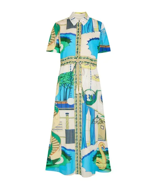 Tory Burch Printed Silk And Cotton-blend Shirt Dress