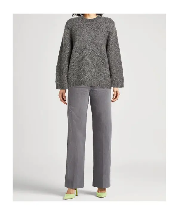 GANNI Long Sleeve Round Neck Sweater