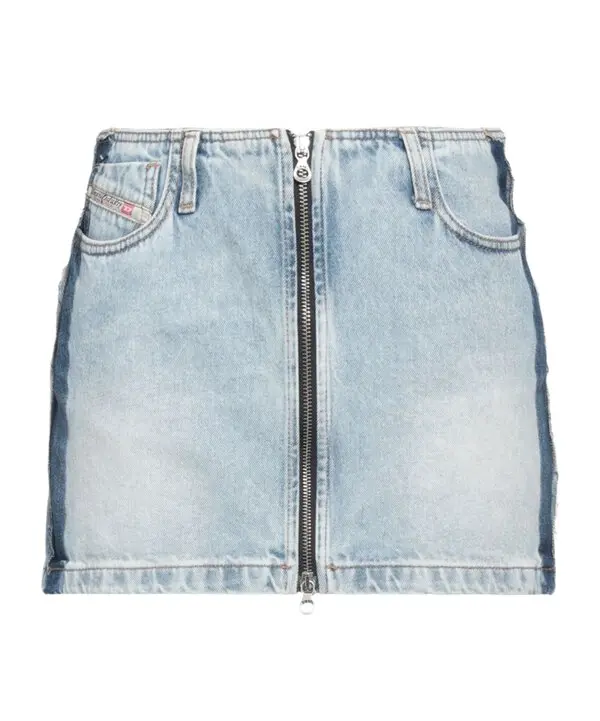 DIESEL® Minimalist Solid Color Denim Midi Skirt