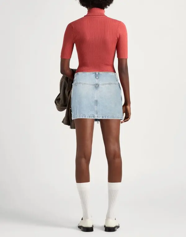 DIESEL® Minimalist Solid Color Denim Midi Skirt