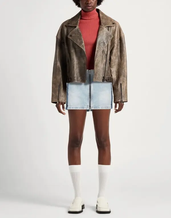 DIESEL® Minimalist Solid Color Denim Midi Skirt