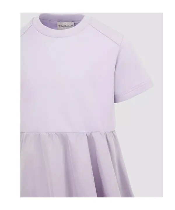 Moncler Logo Patch Crewneck Flared Dress