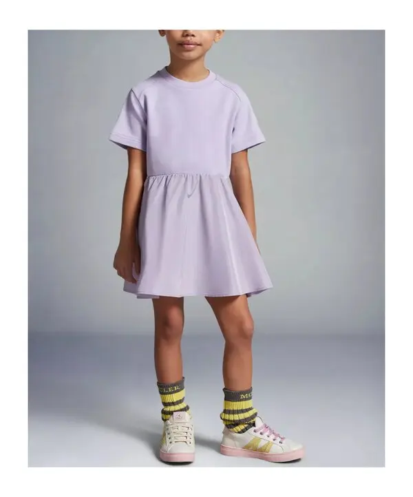 Moncler Logo Patch Crewneck Flared Dress