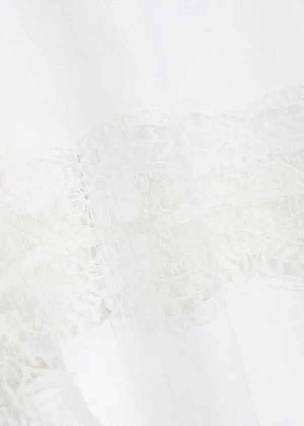 Staud Linen Square Neck Dress With Guipure Lace Trims