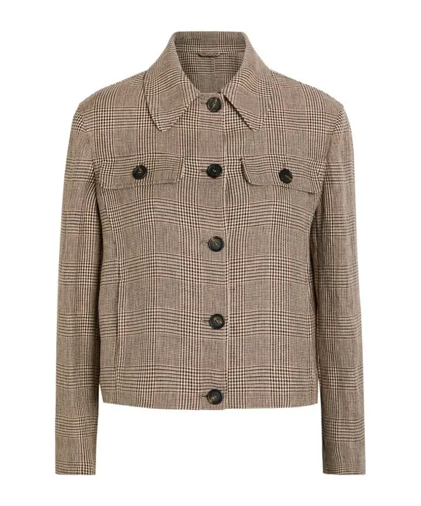 Brunello Cucinelli Houndstooth Linen Jacket