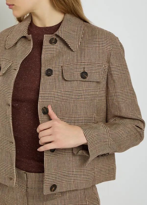 Brunello Cucinelli Houndstooth Linen Jacket
