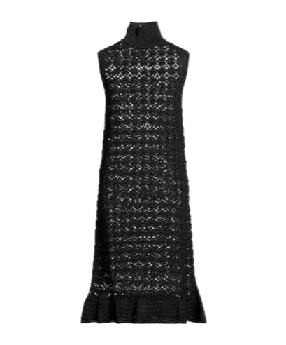 GANNI Sleeveless High Neck Midi Dress