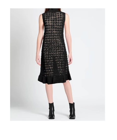GANNI Sleeveless High Neck Midi Dress