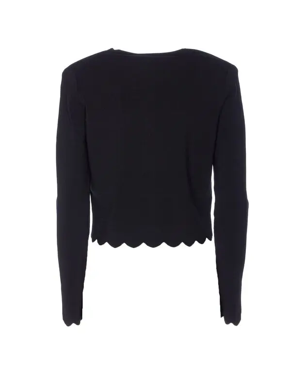 TWINSET Crocheted Buttoned Crewneck Jacket