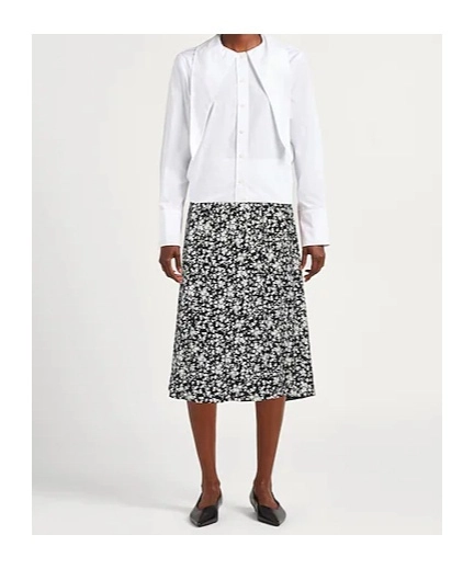 GANNI Printed Midi Skirt