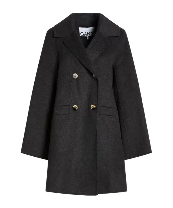 GANNI Classic Double-breasted Overcoat