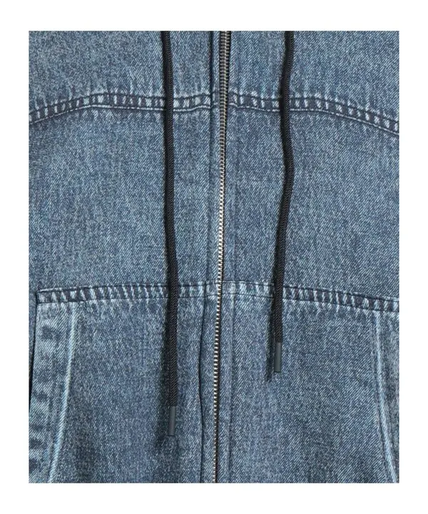 Rag & Bone Denim Hooded Baseball Jacket