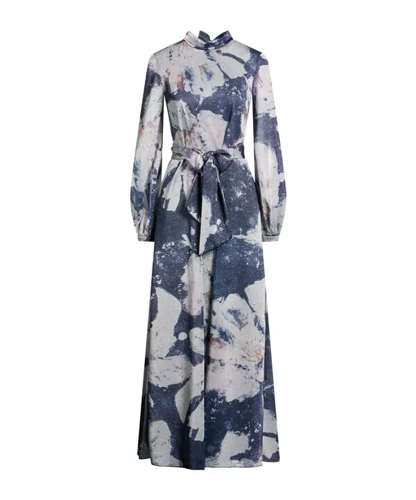 MAXCO. Max&co. Floral Metallic Jersey Bell Sleeve Dress