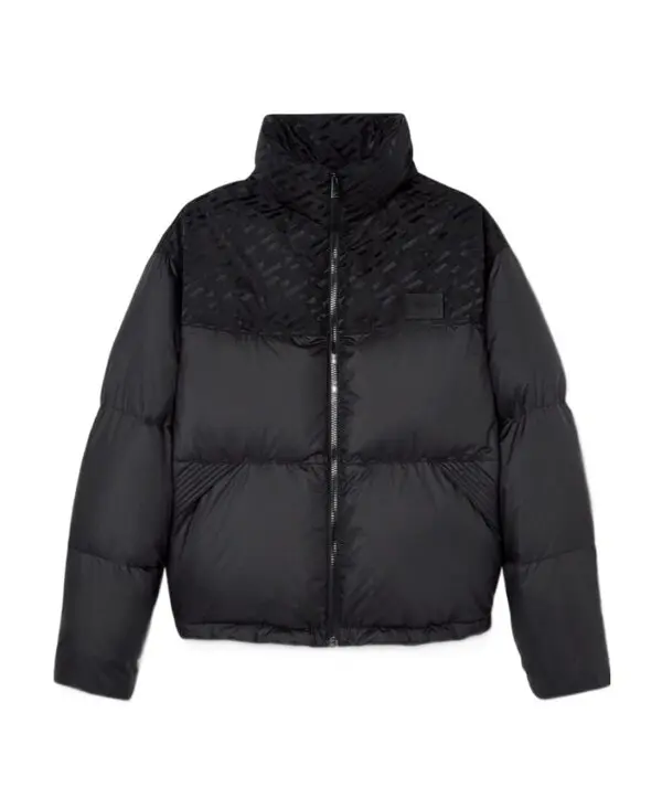 Versace Logo Patch Zip-up Padded Jacket