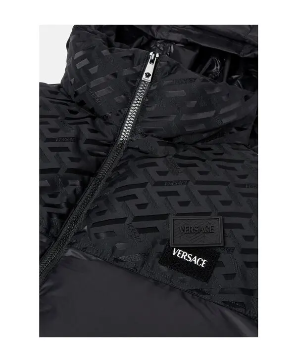 Versace Logo Patch Zip-up Padded Jacket