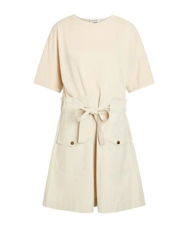Moncler Belted Cotton T-shirt Dress