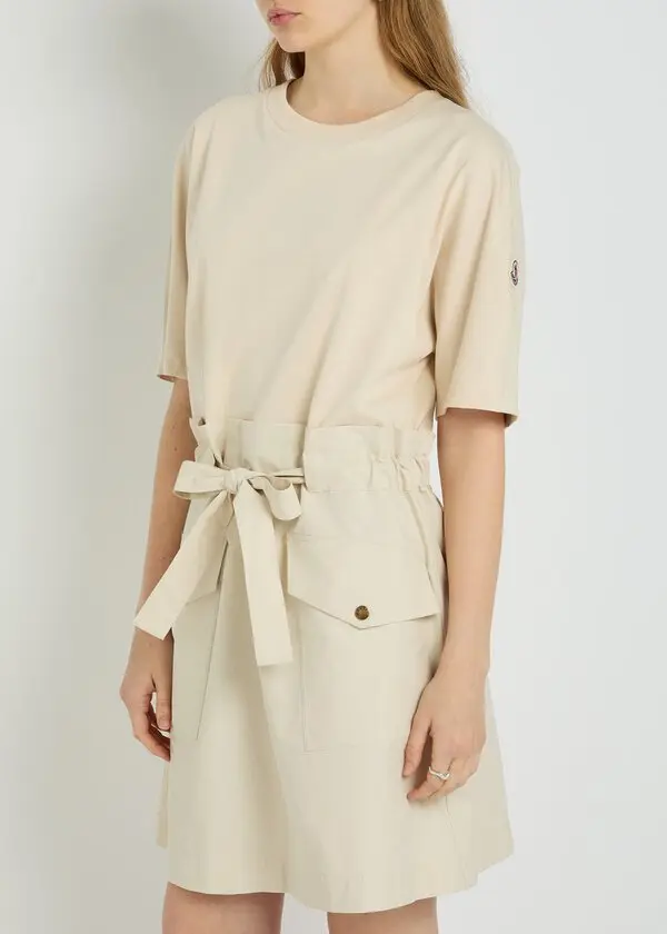 Moncler Belted Cotton T-shirt Dress