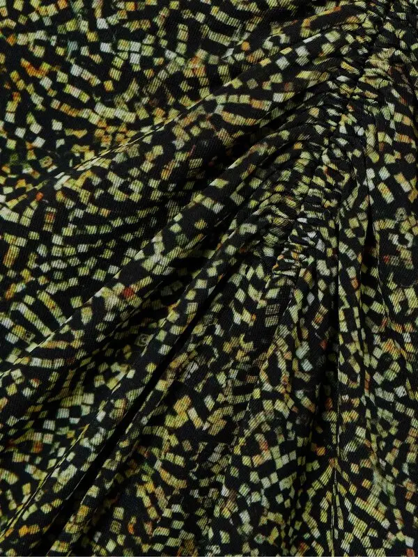 Isabel Marant Étoile Ruched-front Midi Skirt With Geometric Print
