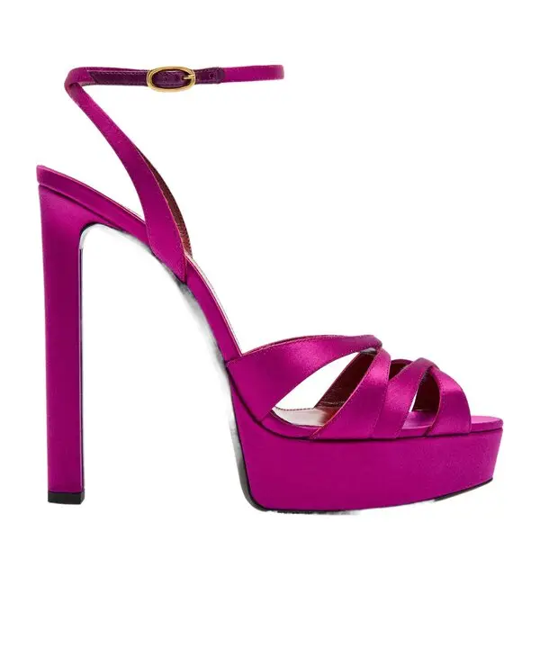 Saint Laurent Chandelle 110 Satin Sandals