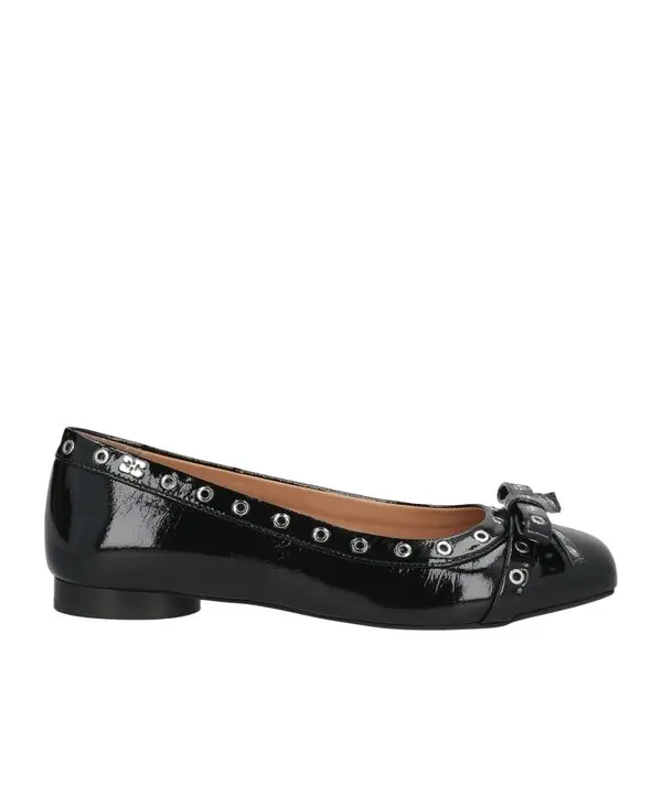 GANNI Square-toe Ballet Flats With Bow Detailing