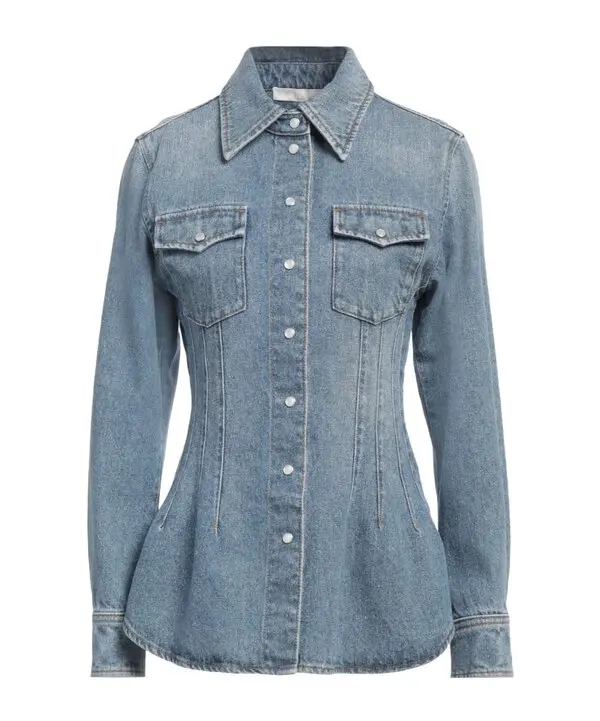 Chloé Denim Long Sleeve Shirt - Gray
