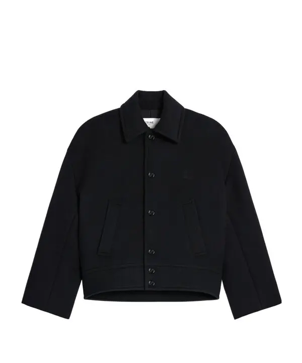Celine Double-face Wool Cashmere Jacket With Triumphal Embroidery