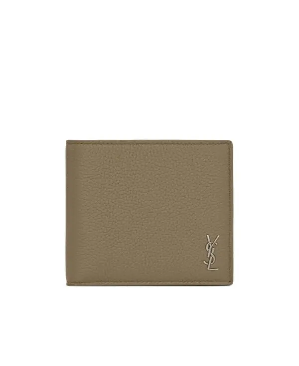 Saint Laurent Logo Plaque Bifold Wallet - Brown