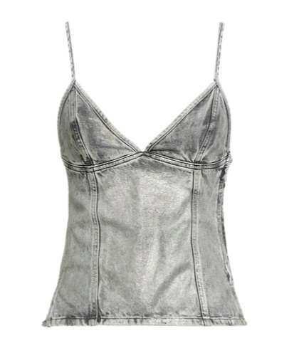 DIESEL® Tie-dye Denim Sleeveless V-neck Top