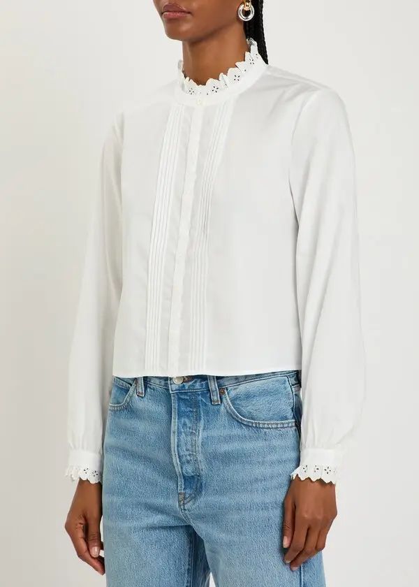 FRAME Lace Crew Neck Shirt