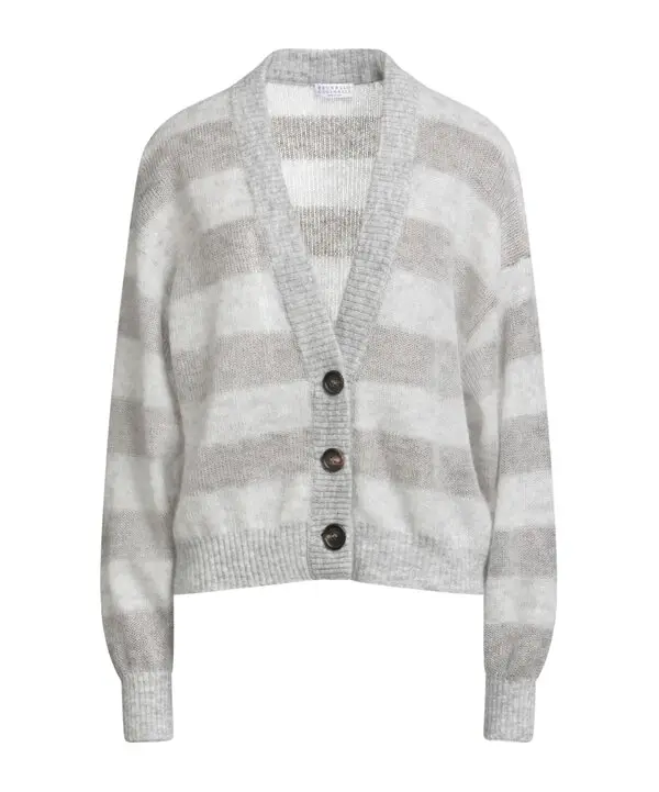 Brunello Cucinelli Striped V-neck Sweater