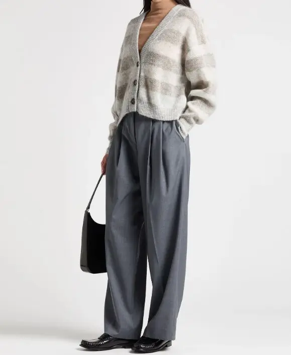 Brunello Cucinelli Striped V-neck Sweater