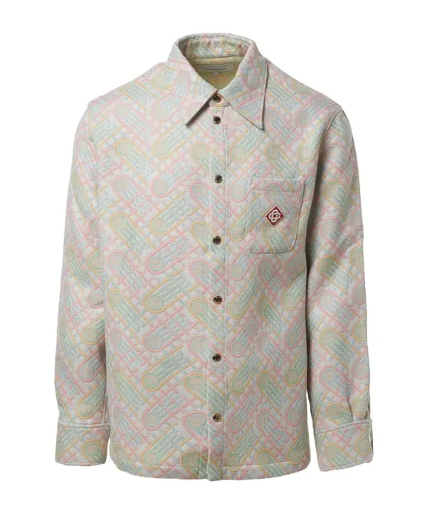 Casablanca Logo-appliqué Monogram-jacquard Jacket - Gray