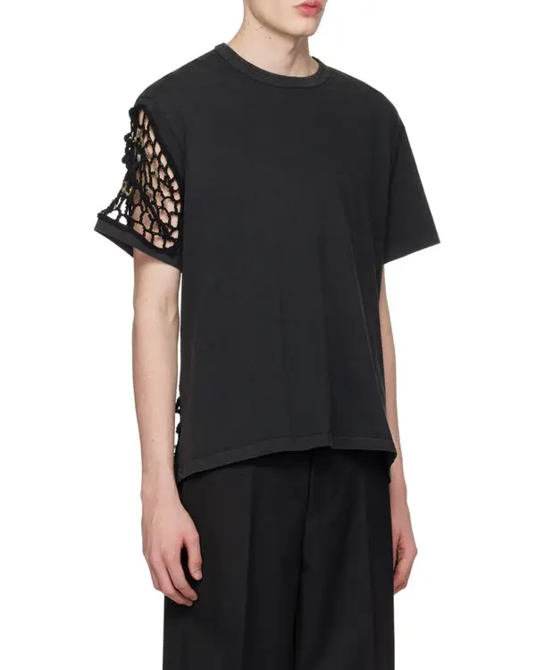 MISBHV Crochet-panelled Spider Web Pattern T-shirt
