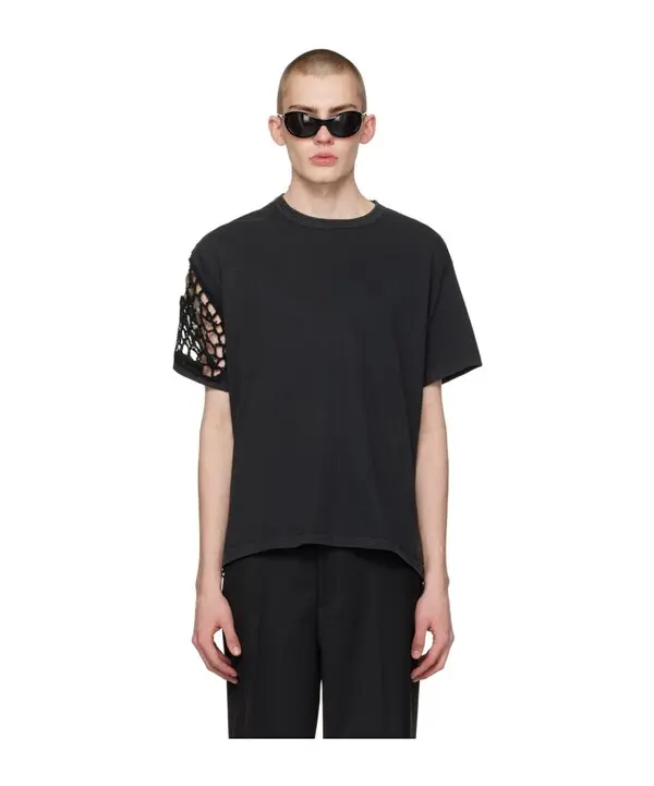 MISBHV Crochet-panelled Spider Web Pattern T-shirt